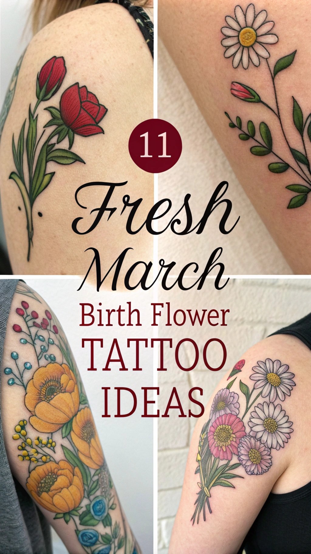 11 Fresh March Birth Flower Tattoo Ideas for Spring and New Beginnings ...